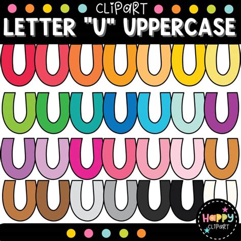 Colorful Letter U Uppercase Clipart Alphabet Clipart By Happy Clipart