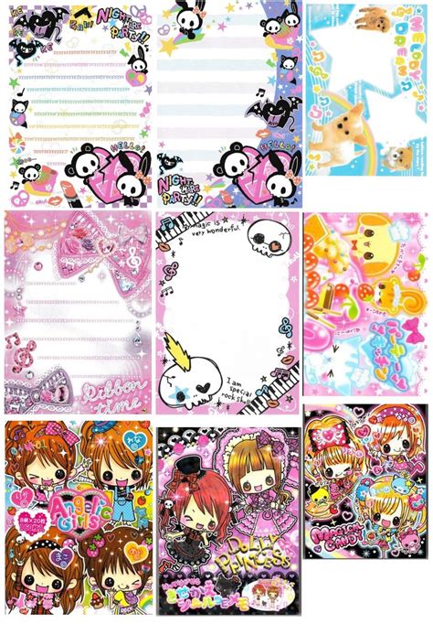 Kawaii Memo Pads Printable Kawaiicore Cutecore Scrapbook Printing