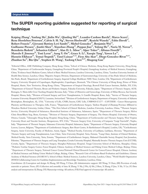 Pdf The Super Reporting Guideline Suggested For Reporting Of Surgical Technique