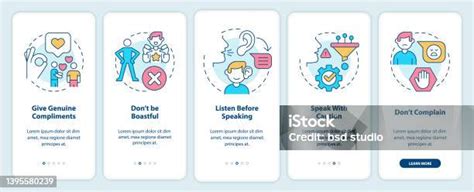 Basic Etiquette Rules Onboarding Mobile App Screen Stock Illustration Download Image Now