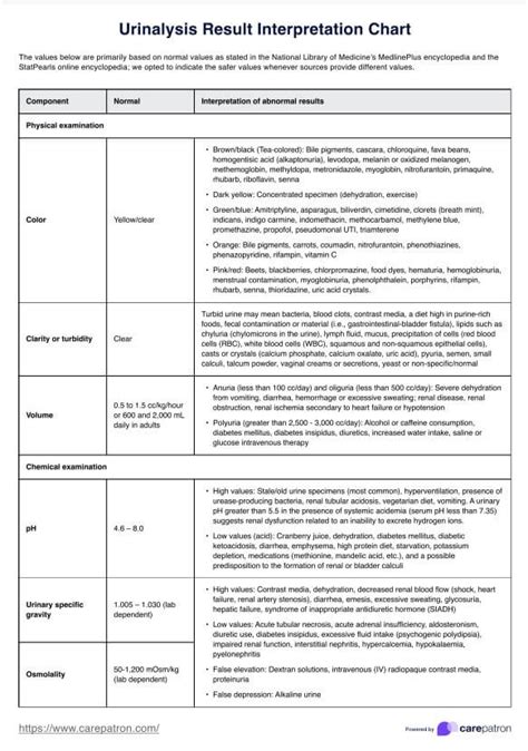 Urinalysis Result Interpretation