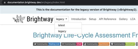 Versioned `` Documentation · Issue 60 · Brightway Lca