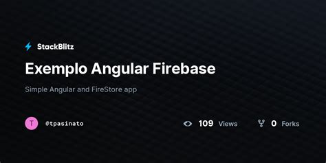 Exemplo Angular Firebase Stackblitz