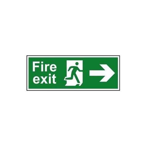 Fire Exit Man Arrow Right Sign Signs And Labels From Superior Storage