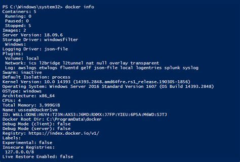 Docker Windows Server 2016 Does Not Start No Matching Manifest