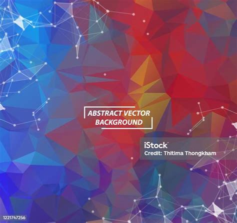 추상 기하학적 다채로운 다각형 배경 분자 및 통신 점으로 연결된 선 과학 화학 생물학 의학 기술의 개념 0명에 대한 스톡 벡터 아트 및 기타 이미지 Istock