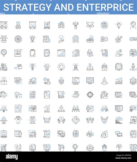 Strategy And Enterprice Outline Icons Collection Strategy Enterprise Planning Analyzing
