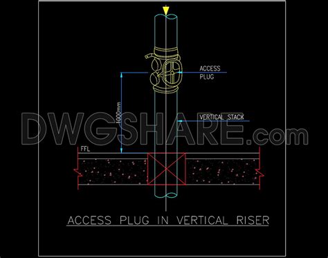 104 Autocad Drawing Of Access Plug In Vertical Riser Detail For