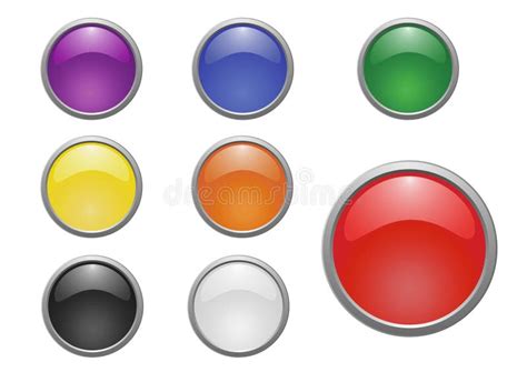 Conjunto De 8 Botones Brillantes Del Vector Ilustración Del Vector