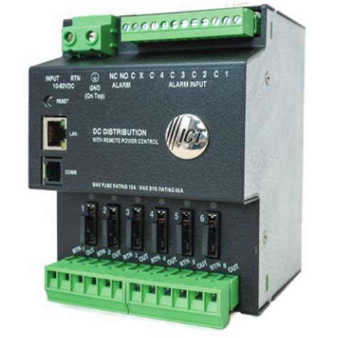 Ict Intelligent Din Power Distribution Unit Six 15a Fuse Protected Outputs With Ethernet