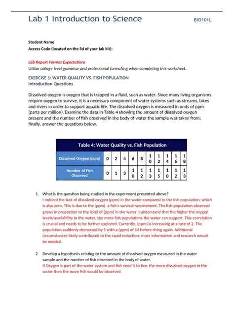 Bio 101 Lab 1 Introduction To Science Summer 2024 Bio 101 Stuvia Us