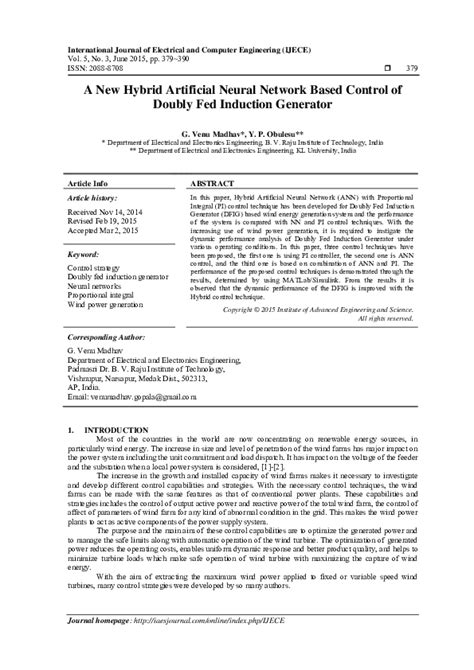 Pdf A New Hybrid Artificial Neural Network Based Control Of Doubly