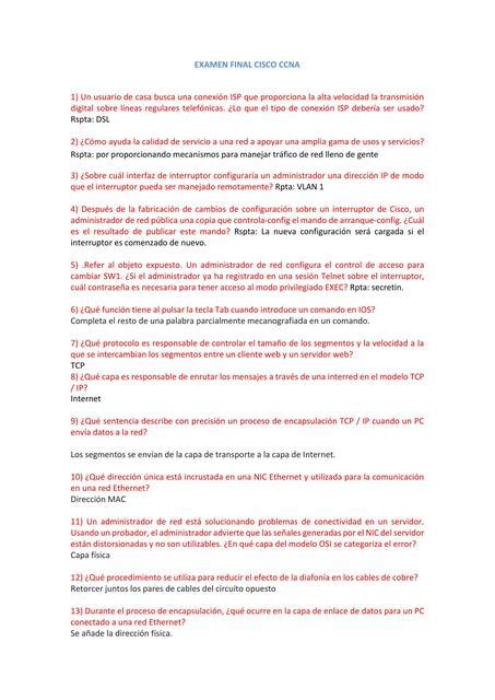 Examen Final Cisco Ccna Docsexamenes Udocz