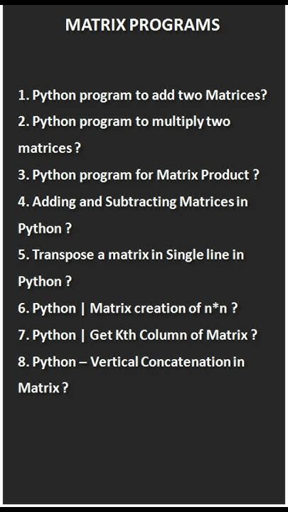 trending viral shorts python matrix question youtube