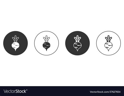 Black Fresh Beet With Leaf Icon Isolated On White Vector Image