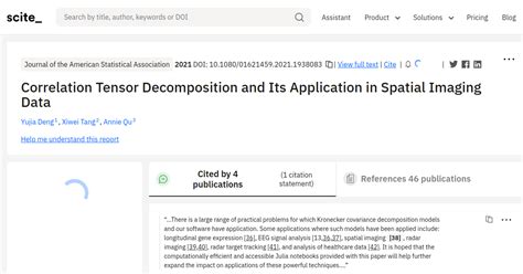 Citation Report Correlation Tensor Decomposition And Its Application