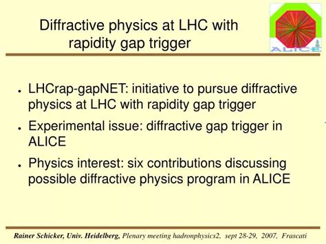 ppt diffractive physics at lhc with rapidity gap trigger powerpoint