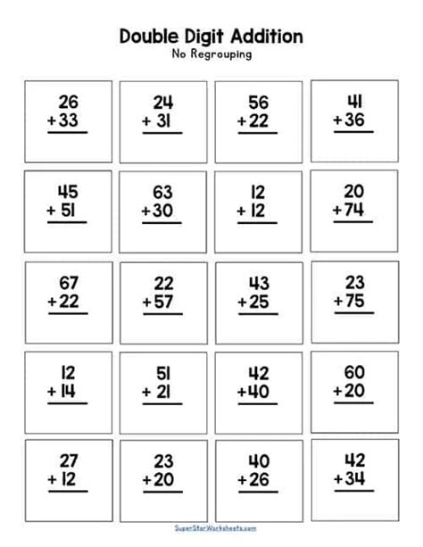 Double Digit Math Worksheets Printable Calendars At A Glance
