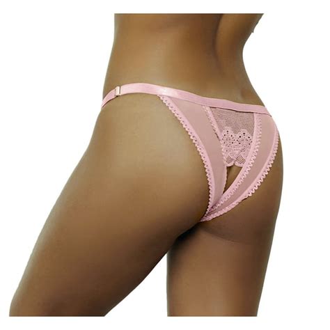 Lacy Line Sexy Lace And Mesh Crotchless Cheeky Panties