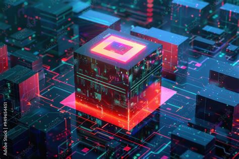 Powerful Ai Processor On Futuristic Pcb A Look Into The Future