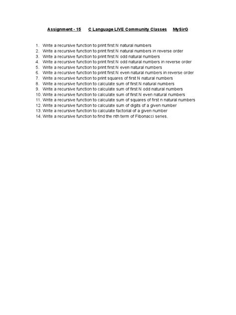 Assignment 15 C Language Live Community Classes Mysirg Pdf