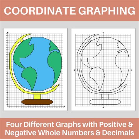 Back To School World Globe Coordinate Graphing Plotting Ordered Pairs