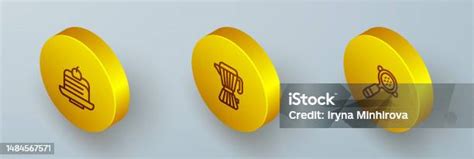 아이소메트릭 라인 케이크 조각 커피 메이커 모카 냄비 및 필터 홀더 아이콘을 설정합니다 벡터 3차원 형태에 대한 스톡 벡터 아트 및 기타 이미지 Istock