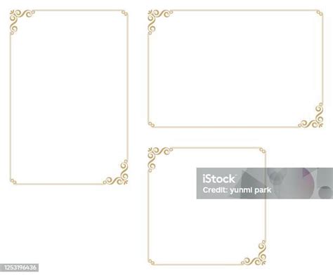 장식 프레임 동일한 디자인에 크기를 변경한 프레임입니다 A4 사이즈 용지에 좋은 프레임 A4 용지에 대한 스톡 벡터 아트 및 기타 이미지 Istock