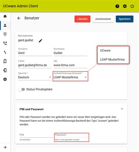 Authentifizierung über Ldap Einrichten Ucware Dokumentation