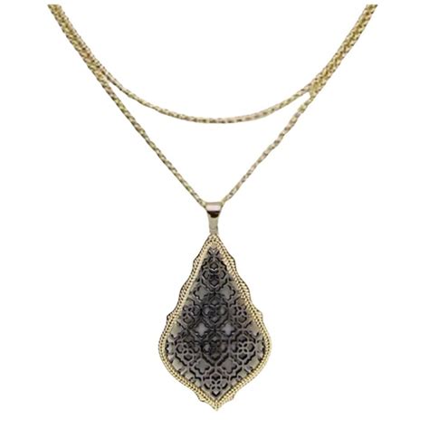 Kendra Scott Jewelry Kendra Scott Gold Aiden Gunmetal Filigree Necklace Poshmark