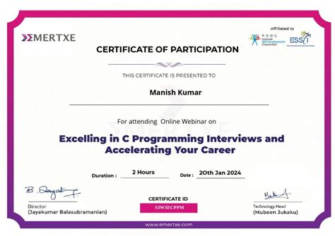 Completed C Programming Webinar By Emertxe Manish Chaudhary Posted On