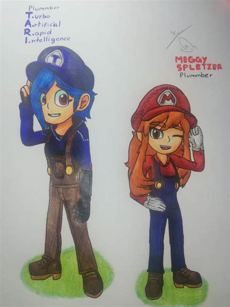 Super Mario Bros Plummers With Tari And Meggy By Woodyxd2 On Deviantart