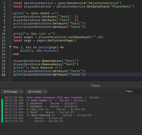 List Keys From Datastore Not Looking Good Scripting Support