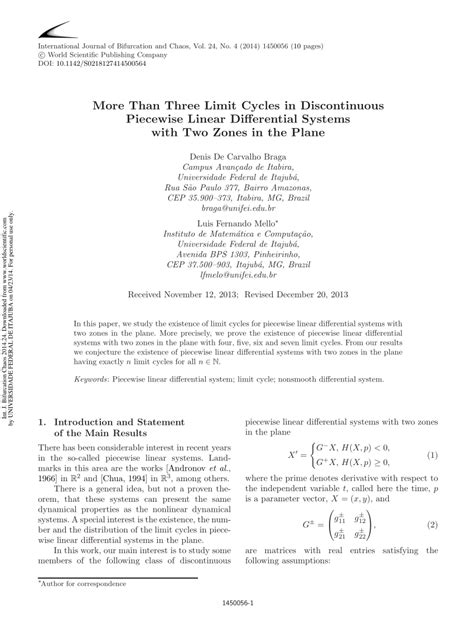 Pdf More Than Three Limit Cycles In Discontinuous Piecewise Linear