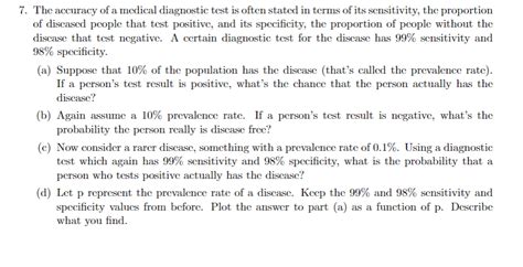 Solved The Accuracy Of A Medical Diagnostic Test Is Often Chegg