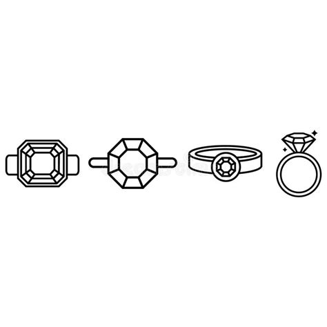 Ring Icon Vector Set Jewel Illustration Sign Collection Gem Symbol Or