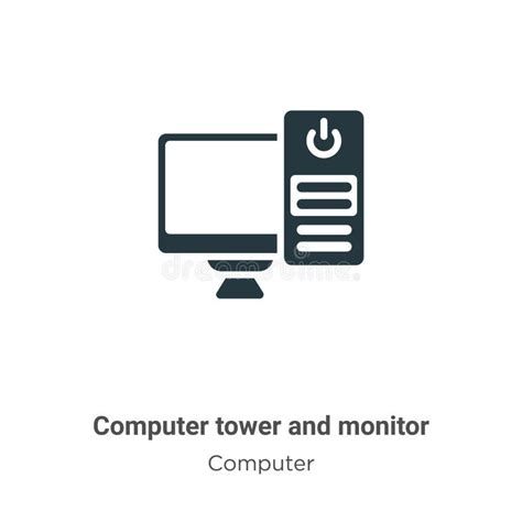 Pc With Monitor Vector Icon On White Background Flat Vector Pc With