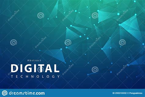 Digital Technology Banner Blue Green Background Concept Cyber Technology Light Effect Abstract