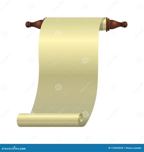 An Empty Scroll Is An Opened Scroll Unrolled Vertically For A Book Illustration Isolated Object