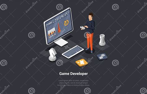 Game Development Concept Gamedev In Process Of Create And Develop New