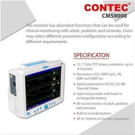 Contec Cms9000 Patient Monitor Display Size 12 1 Inch Lcd At Best Price In Bengaluru