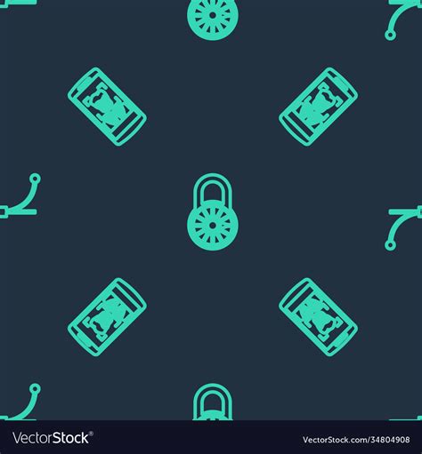 Set Line Safe Combination Lock Wheel Mobile And Vector Image