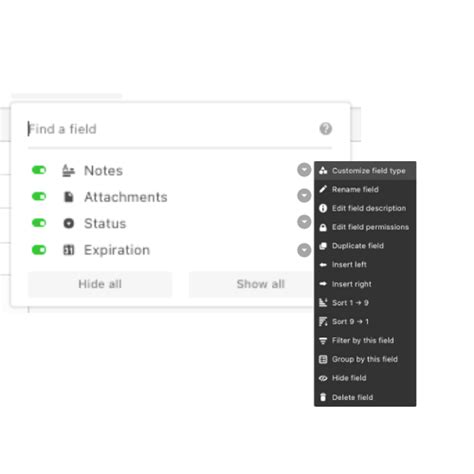 Hide Fields Dropdown To Also House Field Menus Airtable Community