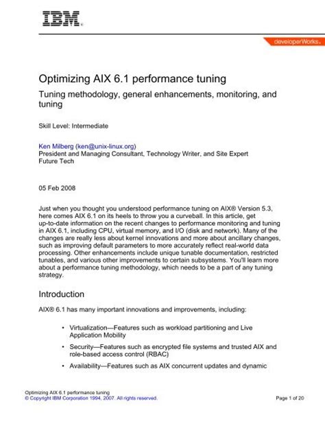 Optimizing Aix 61 Performance Tuning