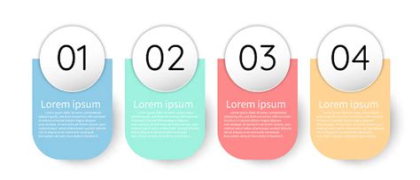 비즈니스 정보 프리젠 테이션을위한 인포 그래픽 템플릿입니다 벡터 원과 기하학적 요소 최신 워크플로 다이어그램 보고서 계획 4