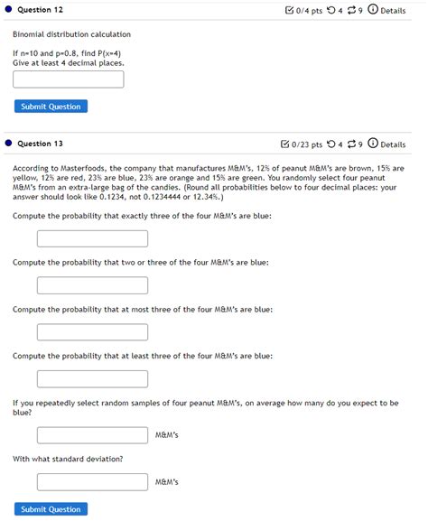 solved binomial distribution calculation if n 10 and p 0 8