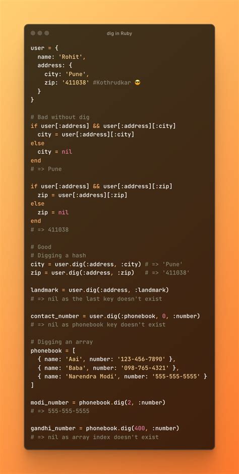 how dig works in ruby rohit joshi posted on the topic linkedin