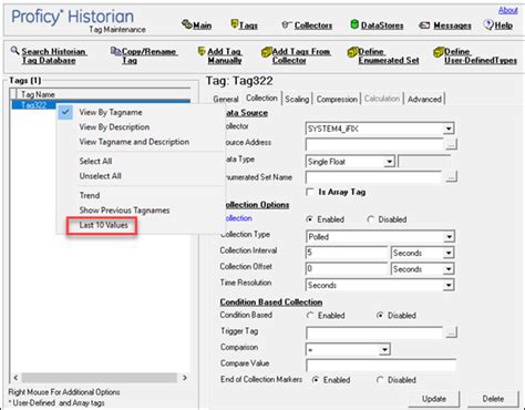 View The Last 10 Raw Values Of A Tag Proficy Historian For Cloud 20221 Documentation Ge Digital