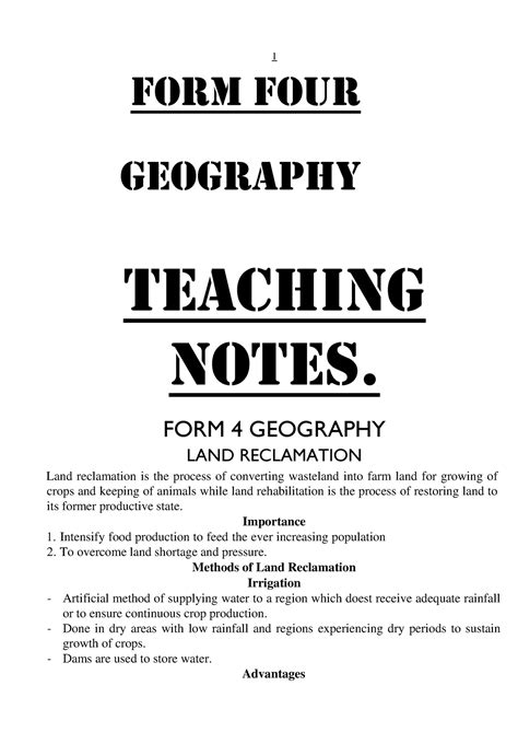 Geography Notes Form 4 A1 Historical Events And Or Innovations Form Four Geography Teaching