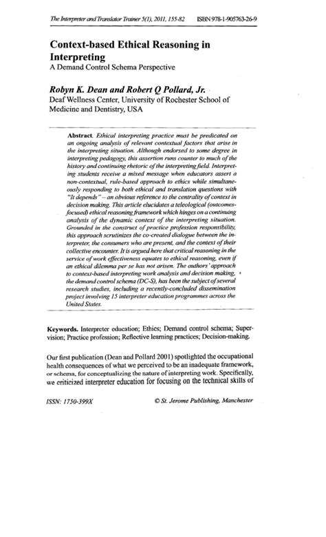Pdf Context Based Ethical Reasoning In Interpreting
